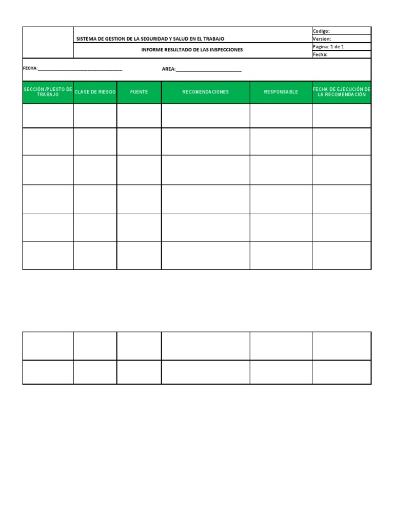 Formatos Inspecciones | PDF