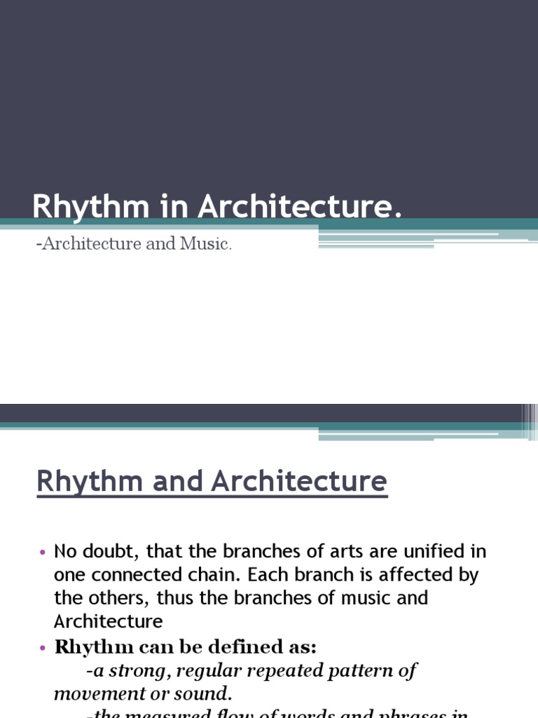 Rhythm in Architecture | PDF | Rhythm | Elements Of Music