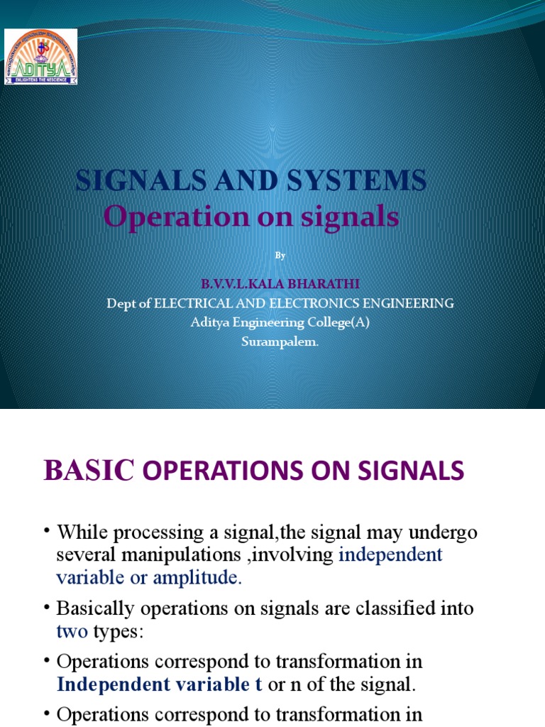 Basic Signal Operations Guide | PDF | Discrete Time And Continuous Time | Amplitude