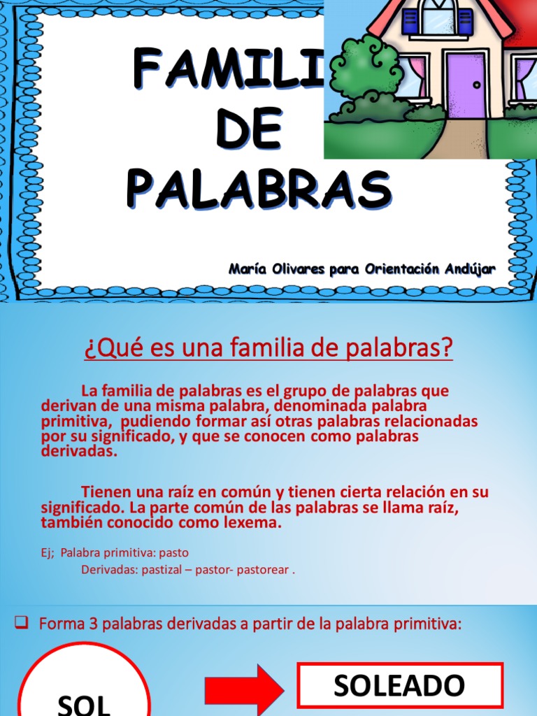 Familias de Palabras: Ejemplos y Definición | PDF
