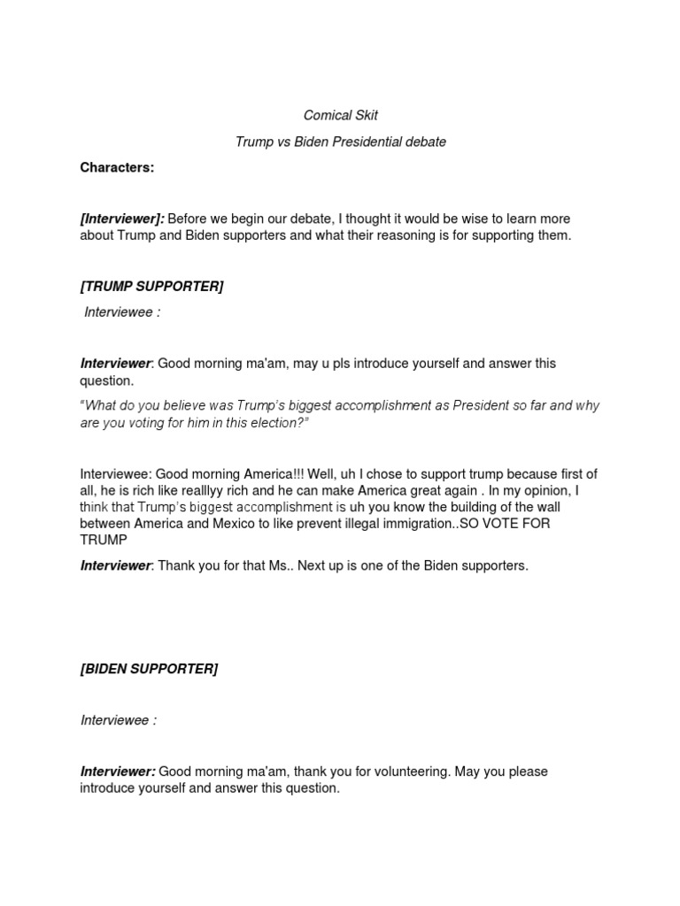 Comical Skit | PDF | Donald Trump | American Government