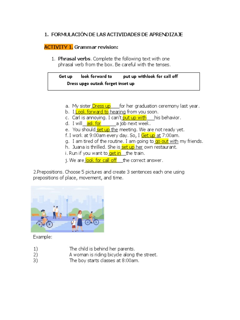 Phrasal Verbs and Voice Exercises | PDF | Linguistic Typology | Languages