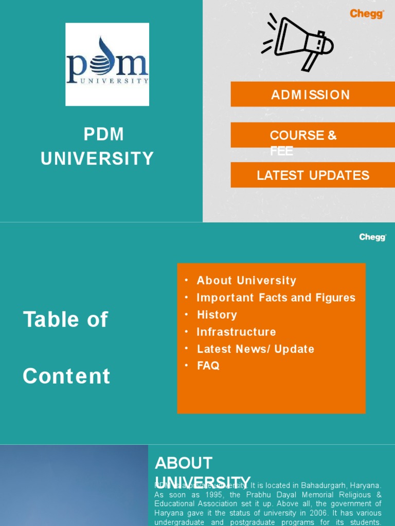 PDM University Overview and Admissions 2025 | PDF