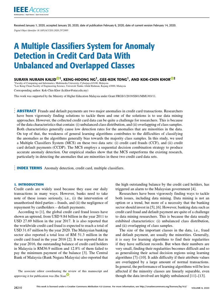 2.feb-2020 A Multiple Classifiers System For Anomaly | PDF | Statistical Classification ...