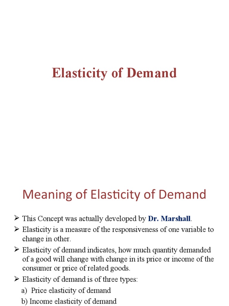 Elasticity Of Demand Definition Price Elasticity Of Demand MBA