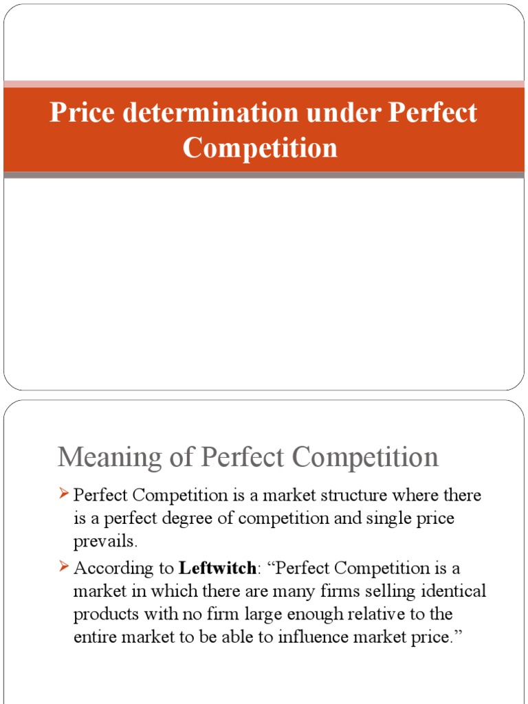 Price Determination Under Perfect Competition | PDF | Perfect ...