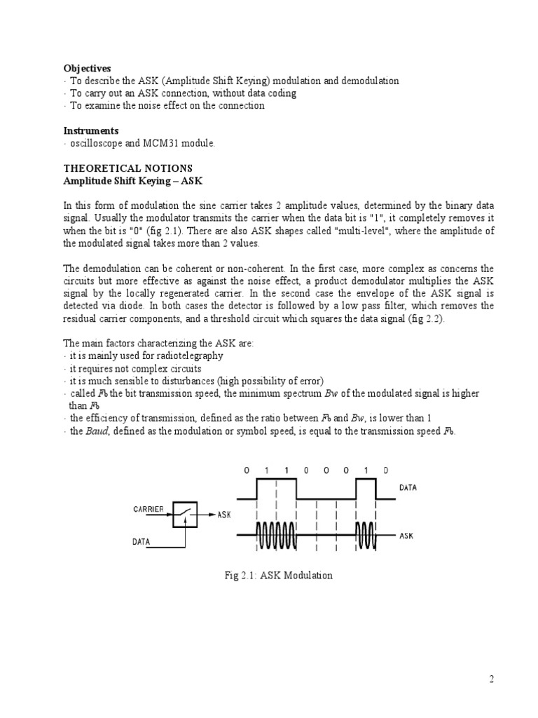 Lab Report Ask Pdf Modulation Detector Radio