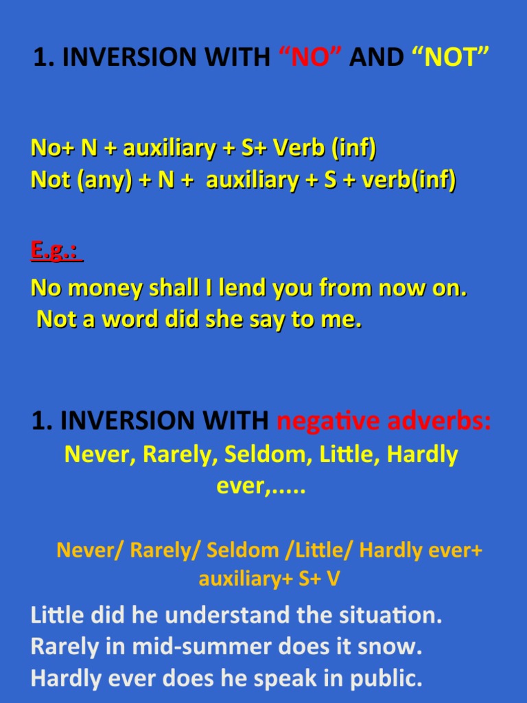 Guide to English Inversion Structures: An Overview of Common Inversion ...