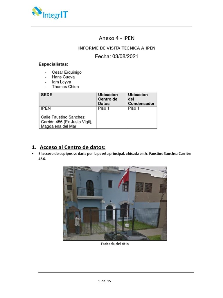 Informe Técnico de Visita a IPEN | PDF | Hogar, jardinería y bricolaje ...
