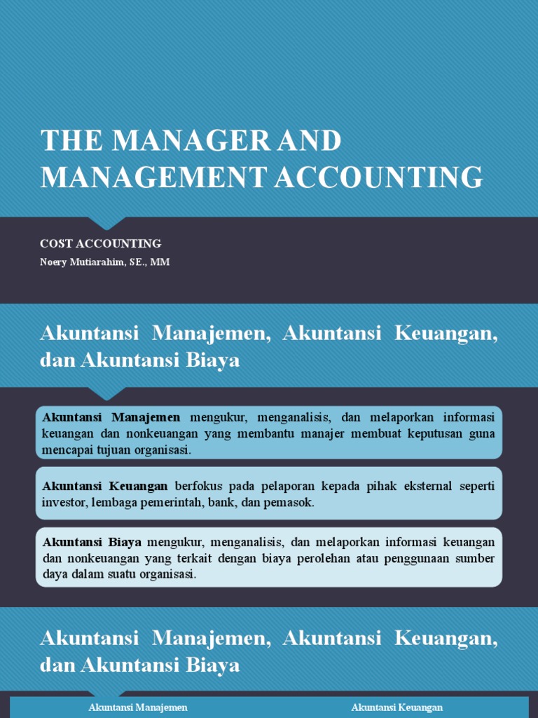 Materi 1 - The Manager and Management Accounting | PDF