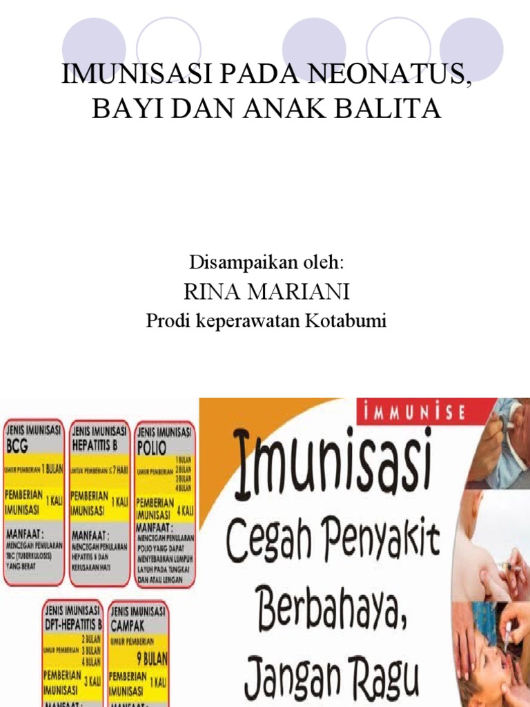 Imunisasi Pada Neonatus Bayi Dan Anak Balita Pdf