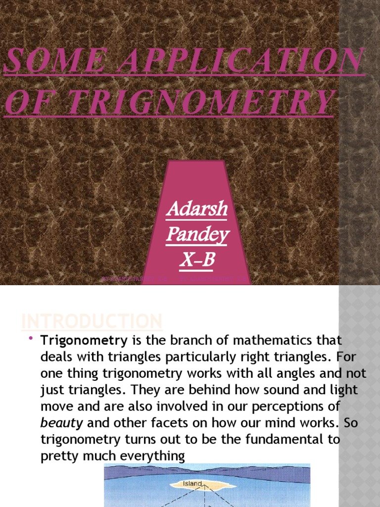 Math Project Some Applications of Trigonometry | PDF | Trigonometric ...