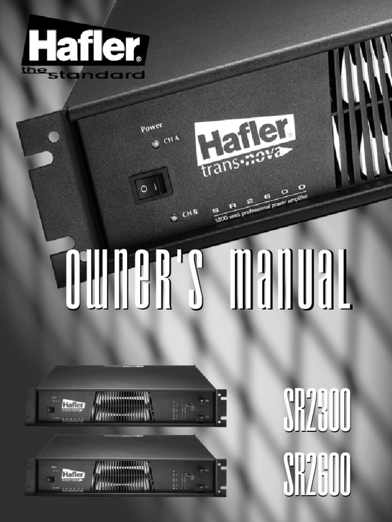 MAN2568C SR2300 SR2600 Man | PDF | Amplifier | Ac Power Plugs And Sockets