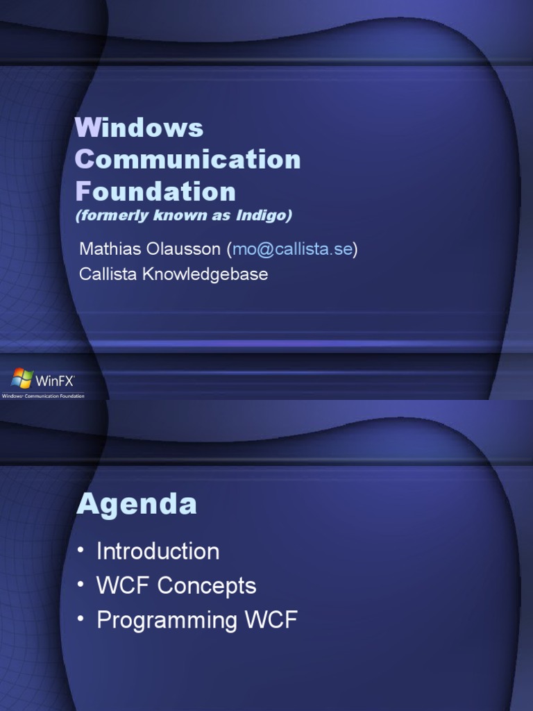 Indows Ommunication Oundation: Mathias Olausson Callista Knowledgebase ...