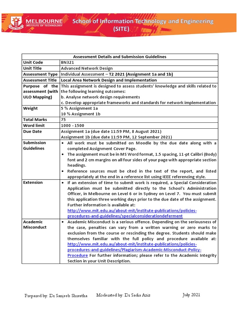 BN321 Assignment 1 T2 2021v1.1 | PDF | Computer Network | Operating System
