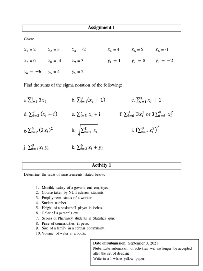 Lesson 1 Assign & Activity | PDF