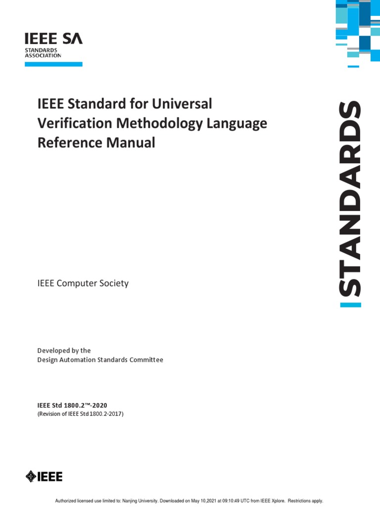 IEEE Standard For Universal Verification Methodology Language Reference ...