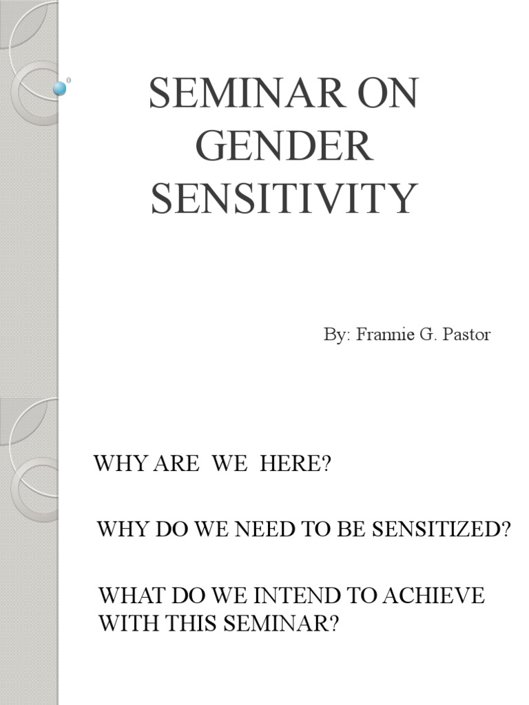 Introduction To Gender Sensitivity (Final) | PDF | Gender Studies | Gender