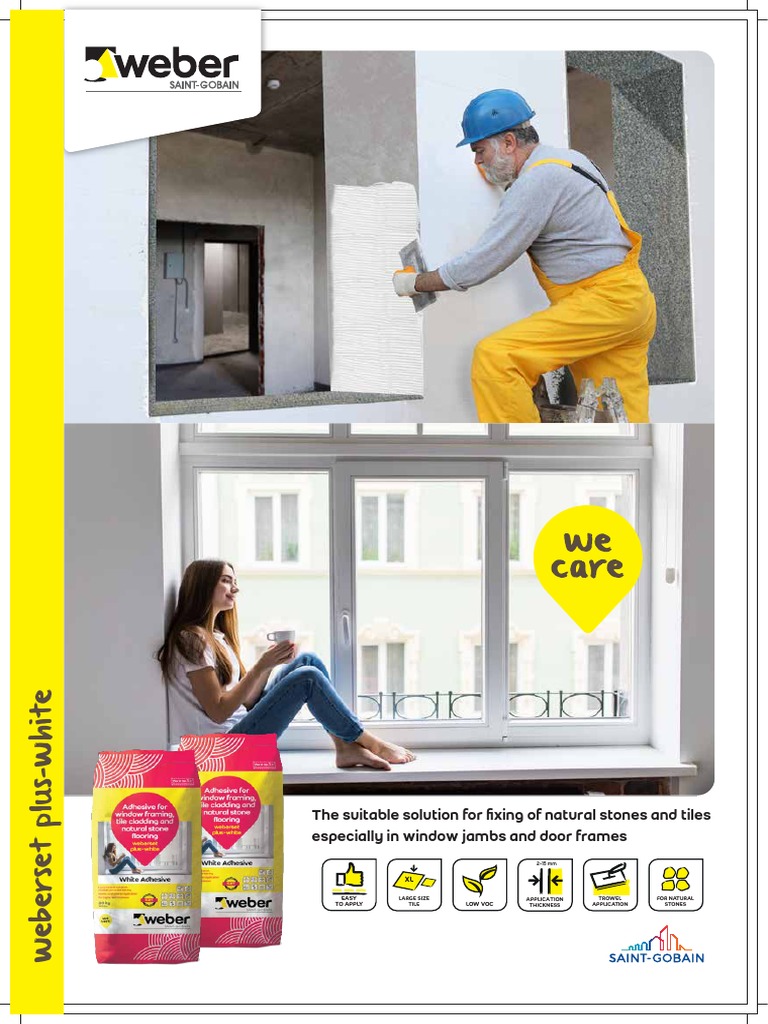 Weberset Plus-White Adhesive Guide | PDF | Tile | Adhesive