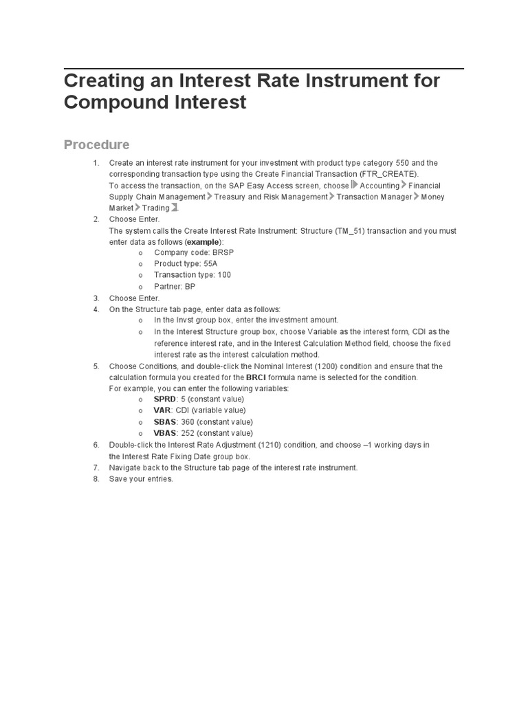 Interest Rate Instrument 55A | PDF