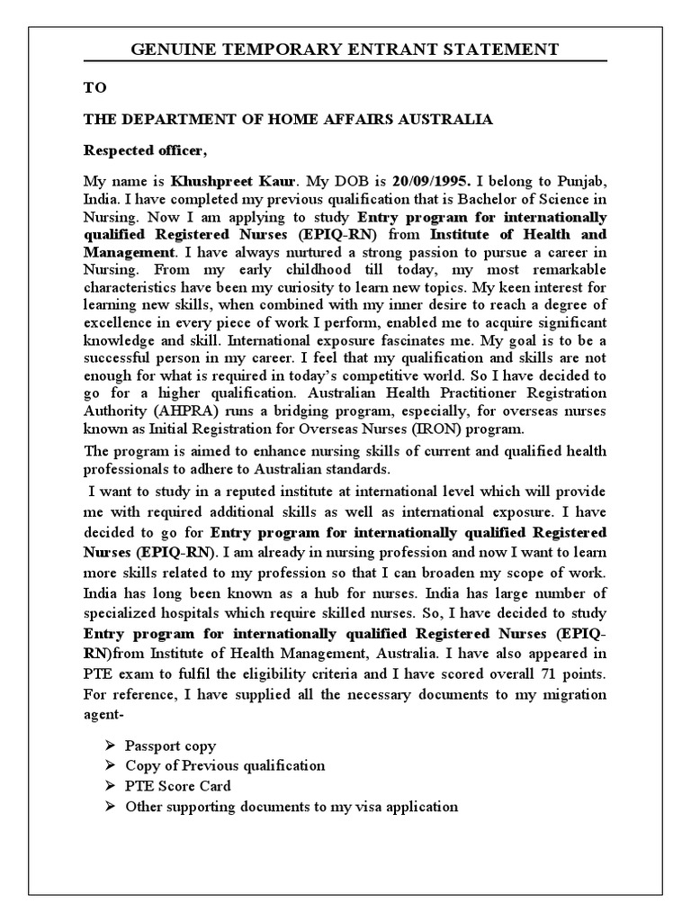 Khushpreet SOP | PDF | Nursing | Health Sciences