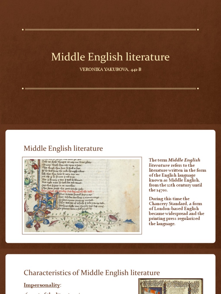 Middle English Literature, Yakubova | PDF | Geoffrey Chaucer | English ...