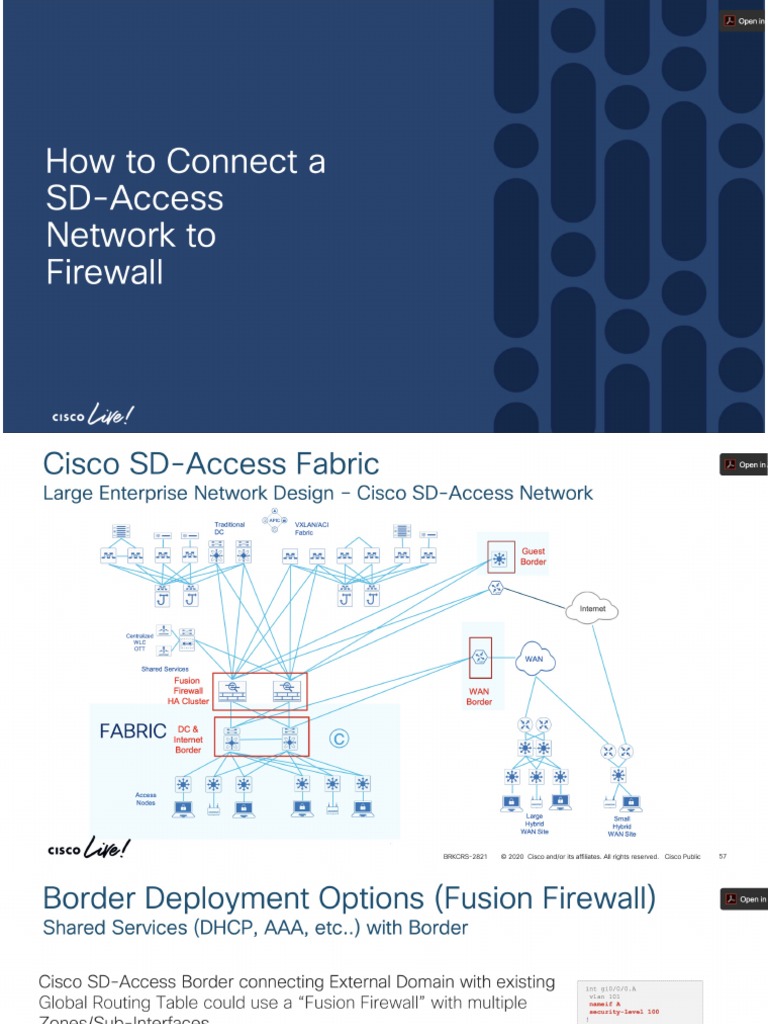 Cisco SDA With Firewall | PDF