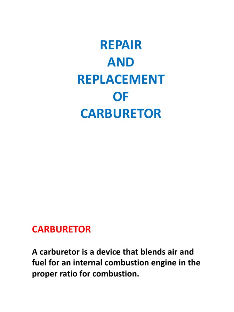 Carburetor Repair | Download Free PDF | Carburetor | Electrical Connector