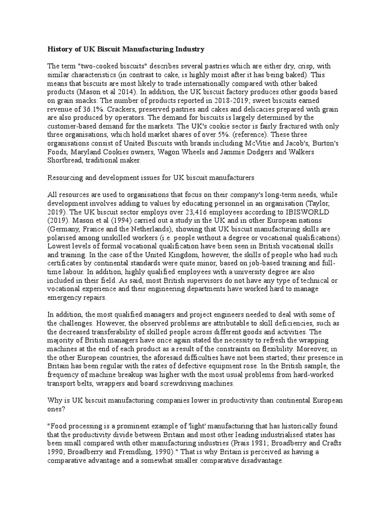 History of UK Biscuit Manufacturing Industry | PDF | Recruitment ...