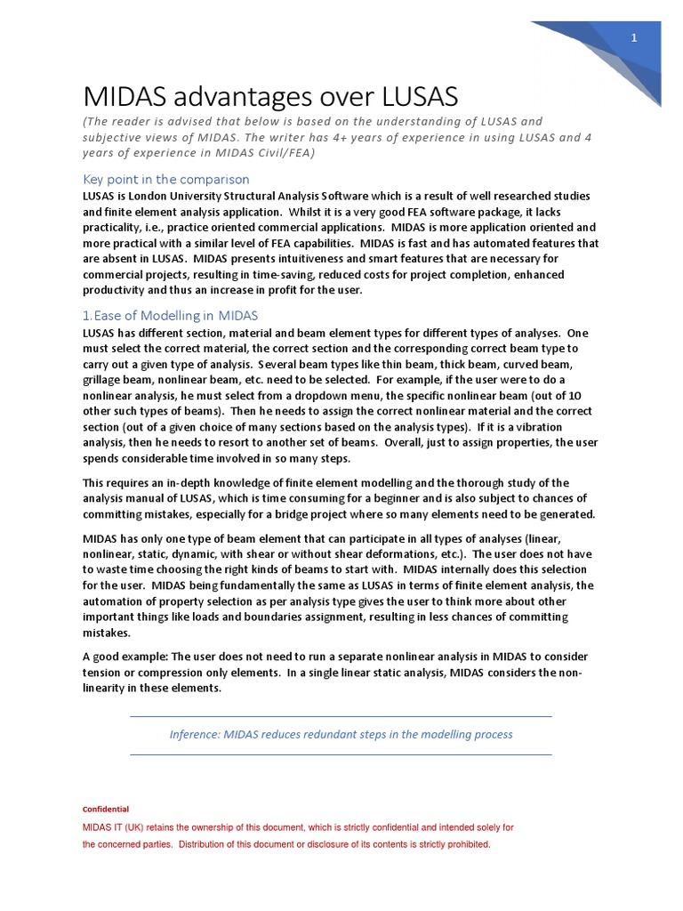 MIDAS Advantages Over LUSASv2 | PDF | Finite Element Method | Bridge