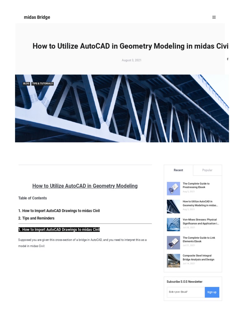 How To Utilize Autocad in Geometry Modeling in Midas Civi | PDF | Auto Cad