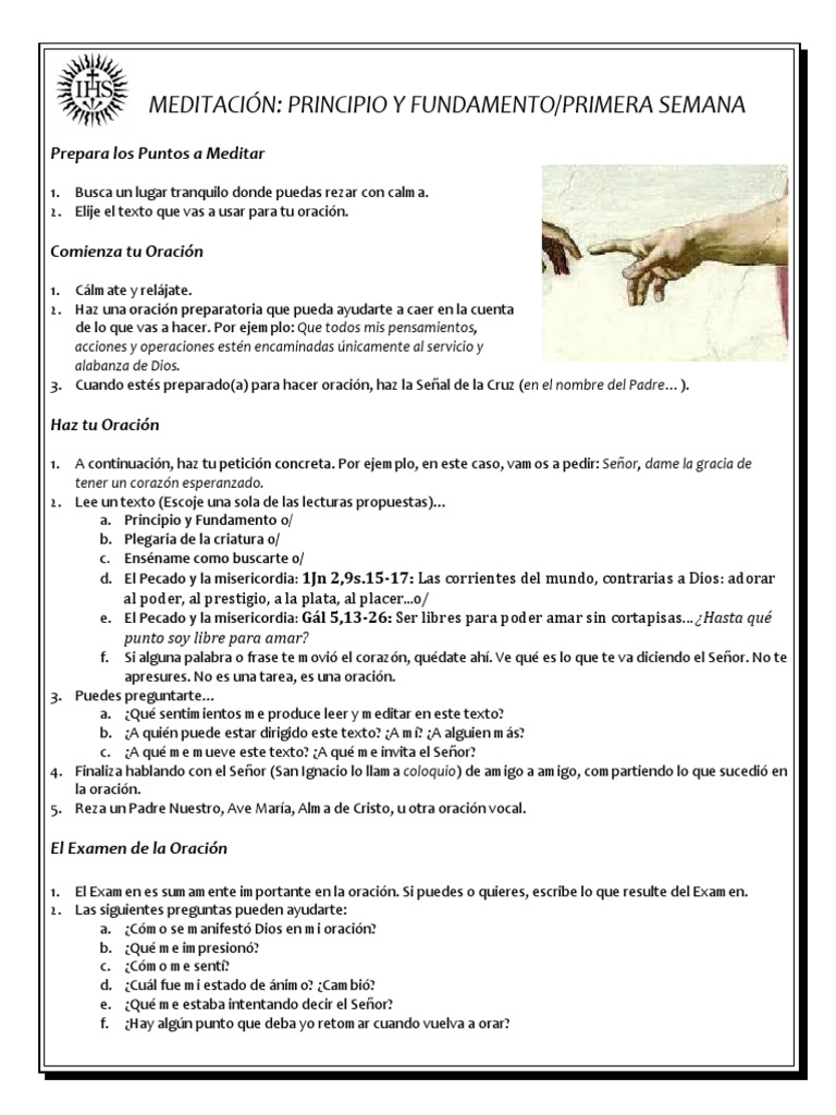 Principio y Fundamento | PDF | Oración | Amor