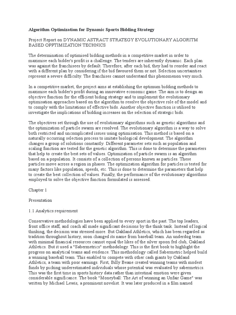 Algorithm Optimization For Dynamic Sports Bidding Strategy | PDF ...