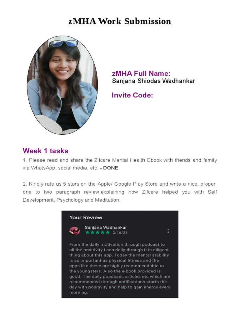 zMHA Work Submission Template | PDF