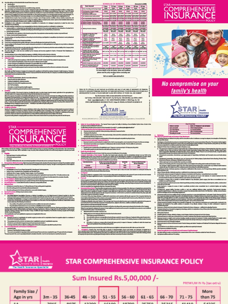 Star Comprehensive Brochure | PDF | Insurance | Hiv/Aids