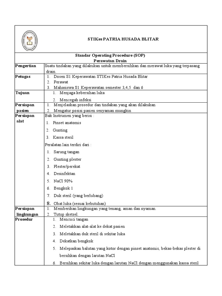 SOP Perawatan Drain | PDF