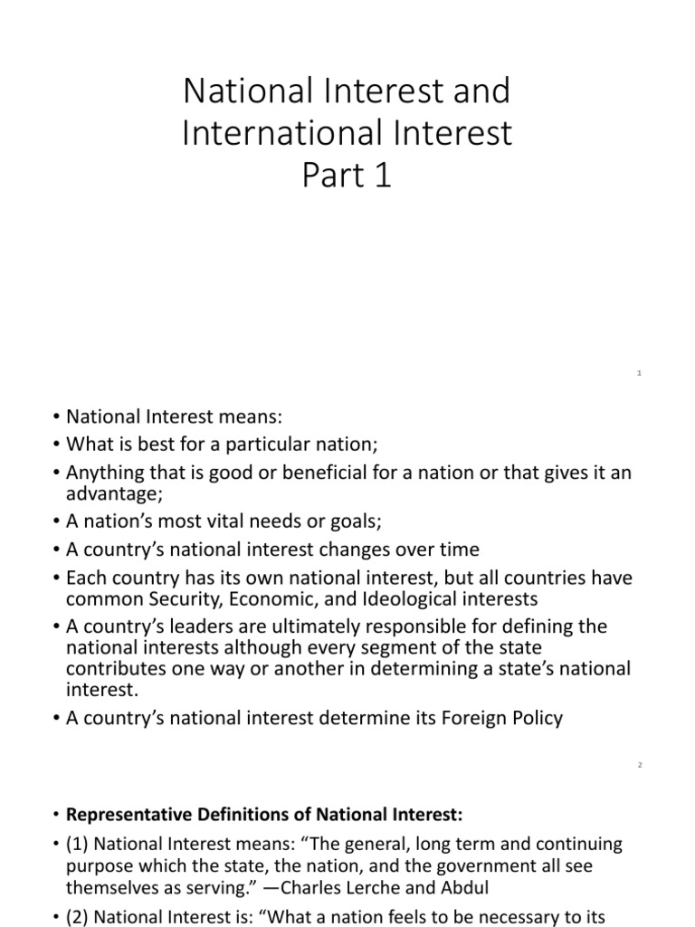 Understanding National Interest in IR | PDF | Political Science ...