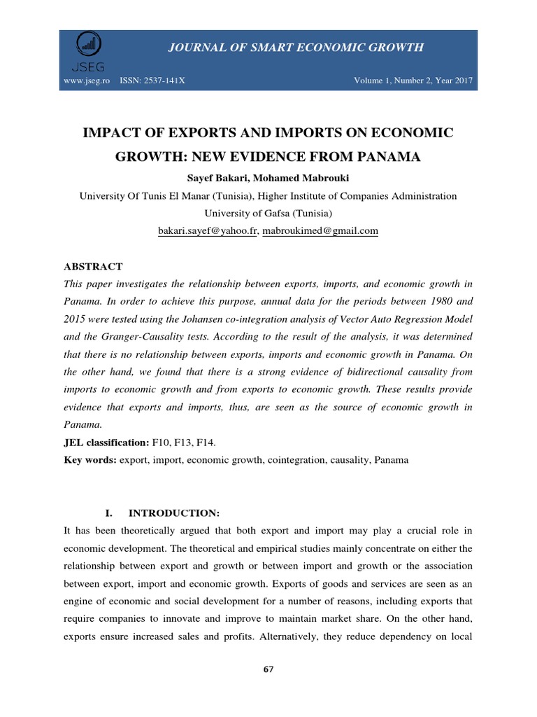 Impact of Exports and Imports On Economic Growth | PDF | Coefficient Of ...