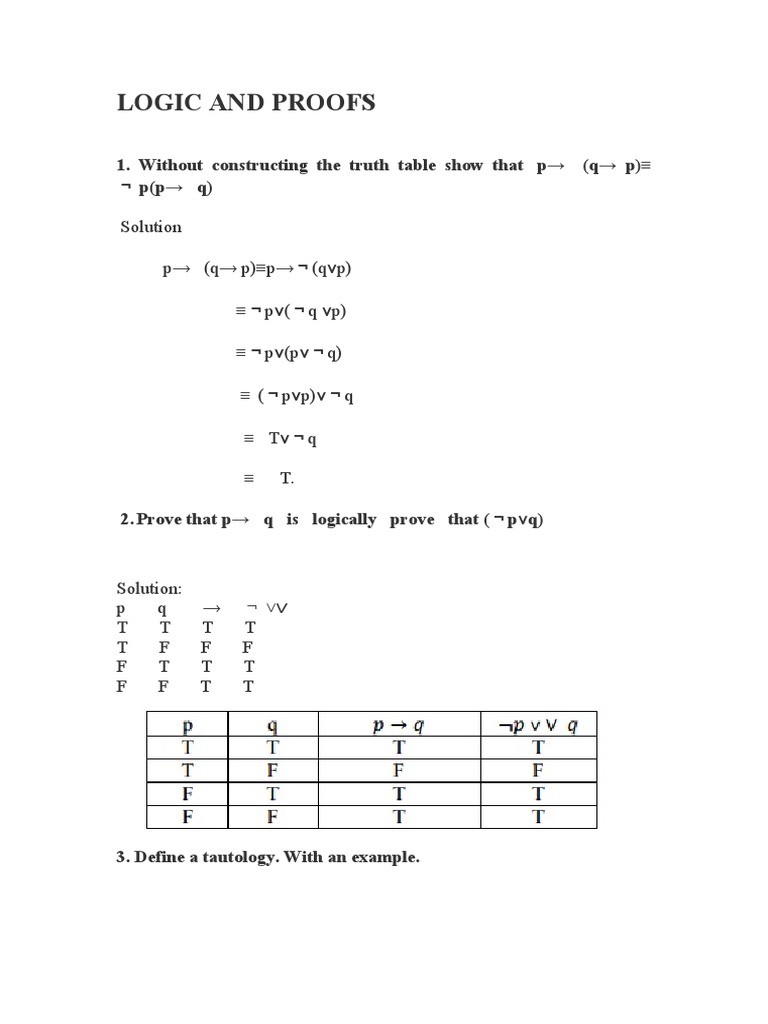 Logic and Proofs | Download Free PDF | Logical Consequence | Logic