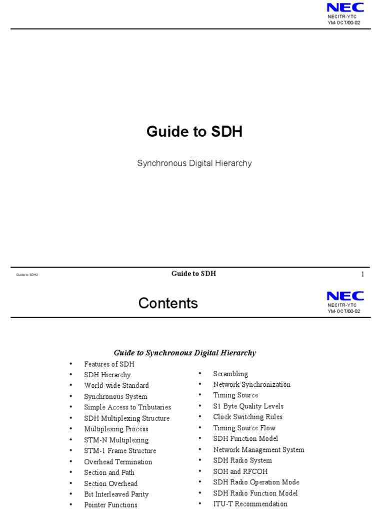 Guide To SDH: Synchronous Digital Hierarchy | PDF | Computer Engineering | Physical Layer Protocols