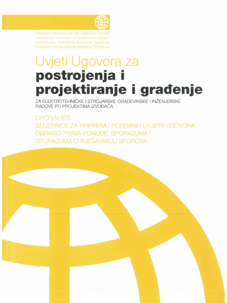 FIDIC - Uvjeti Ugovora za postrojenja i projektiranje i građenje (Žuta ...