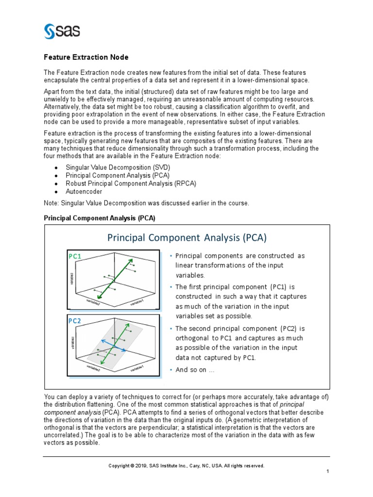 Principal Component Analysis (PCA) : Feature Extraction Node | PDF ... Principal Component Analysis (PCA) : Feature Extraction Node | PDF ...