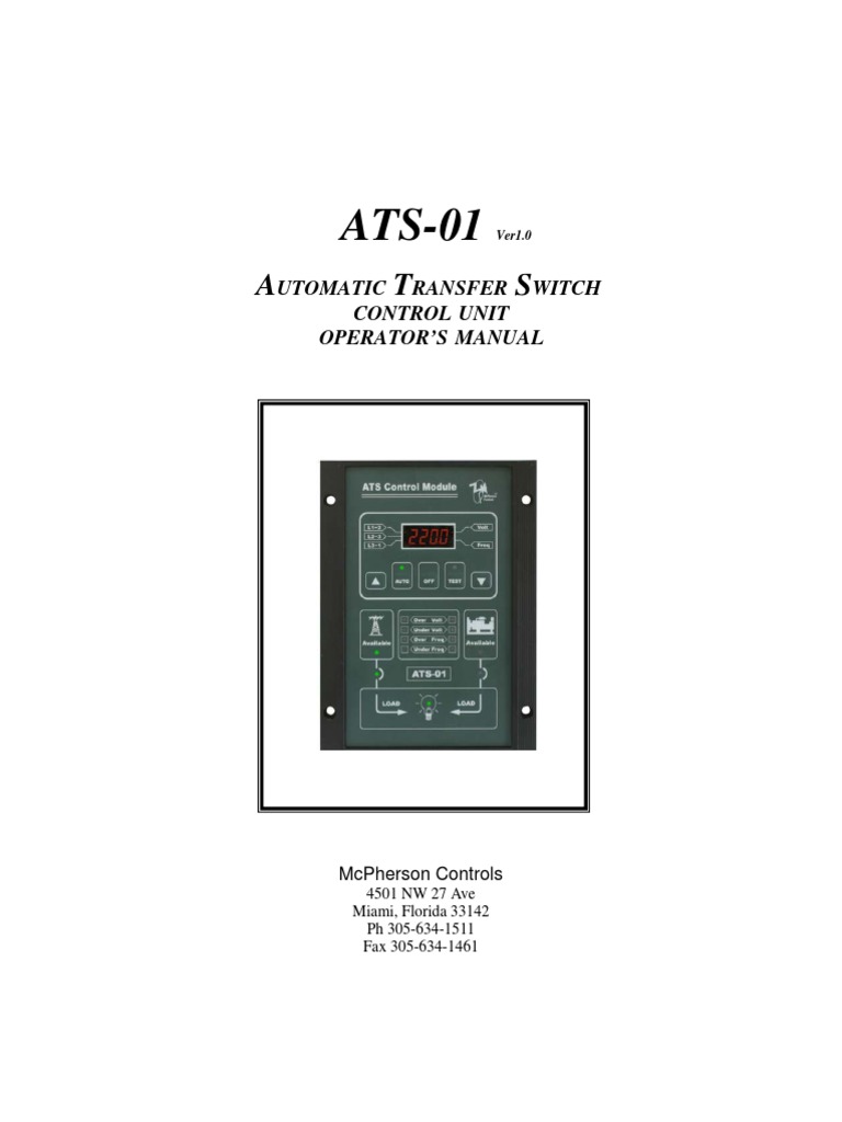Ats 01 - ATS 01E 2 | PDF | Switch | Relay