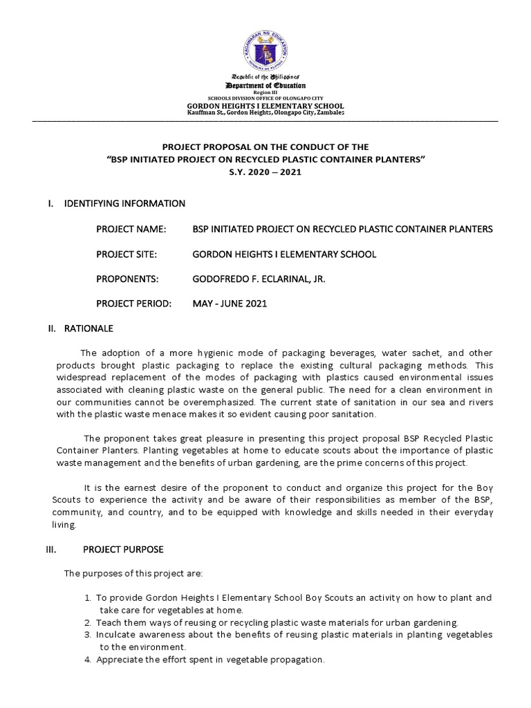 BSP Plastic Container Planters | PDF | Recycling | Urban Agriculture