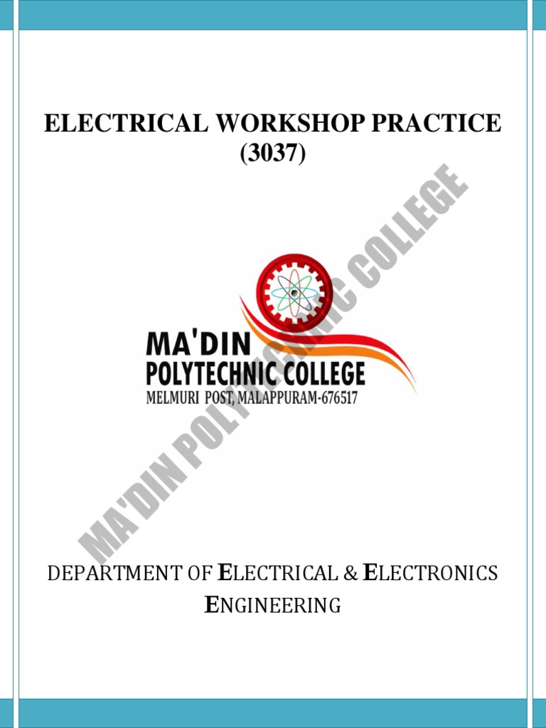 Electrical Workshop Guide | PDF | Electric Motor | Insulator (Electricity)