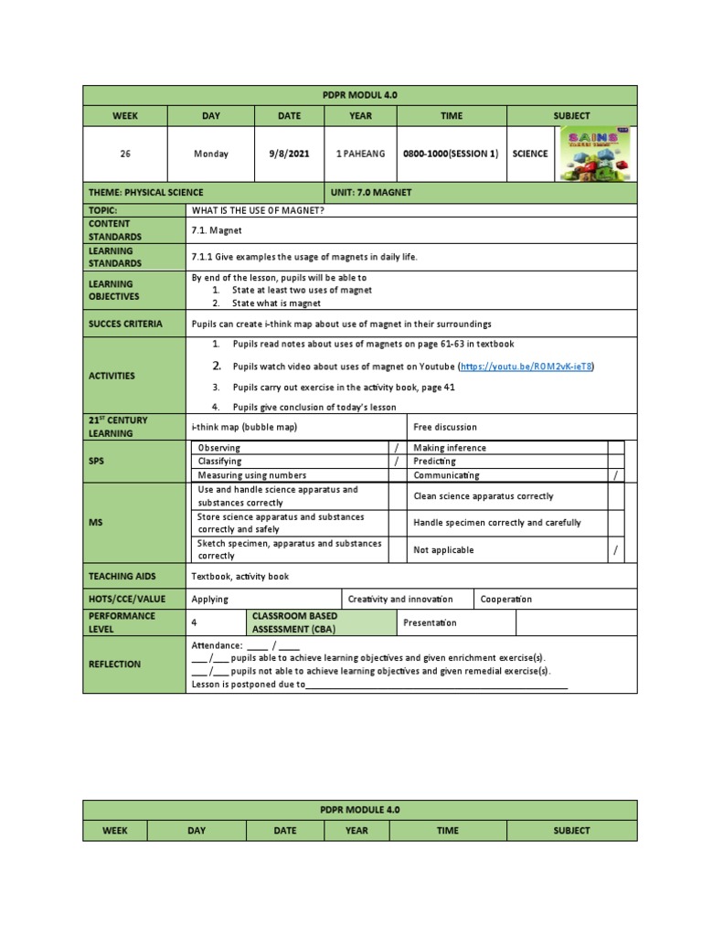 Science Modul Year 1 Week 26 | PDF | Science | Learning