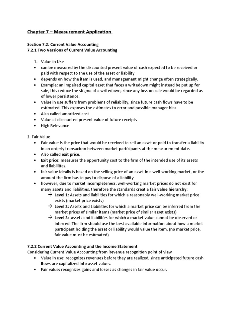 Chapter 7 - Measurement Application: Section 7.2: Current Value ...