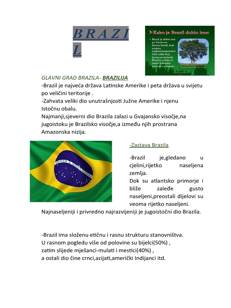 Brazi L: Glavni Grad Brazila-Brazilija | PDF