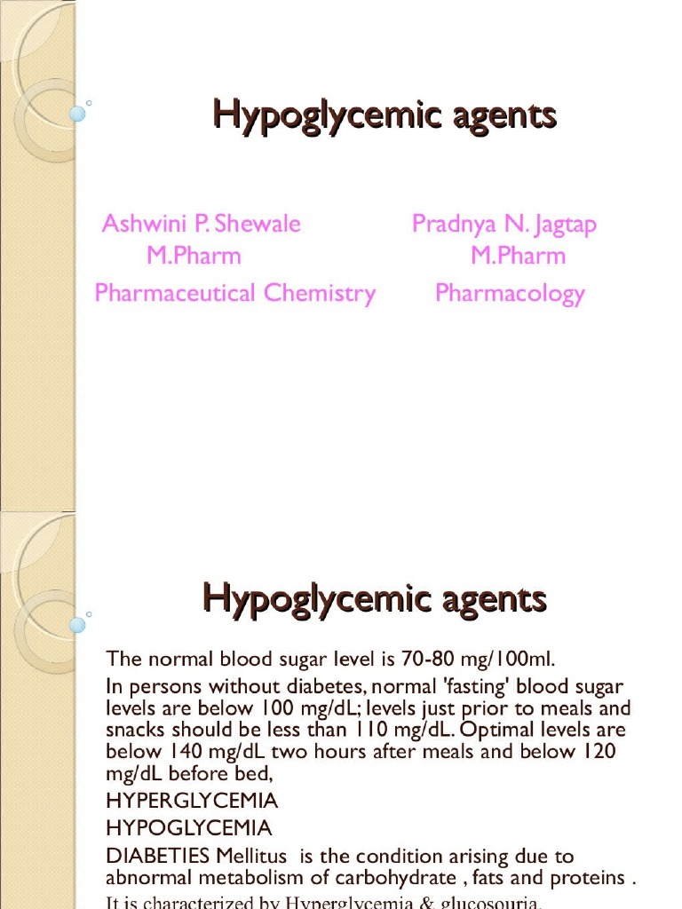 Hypoglycemic Agents in Medicinal Chemistry | PDF
