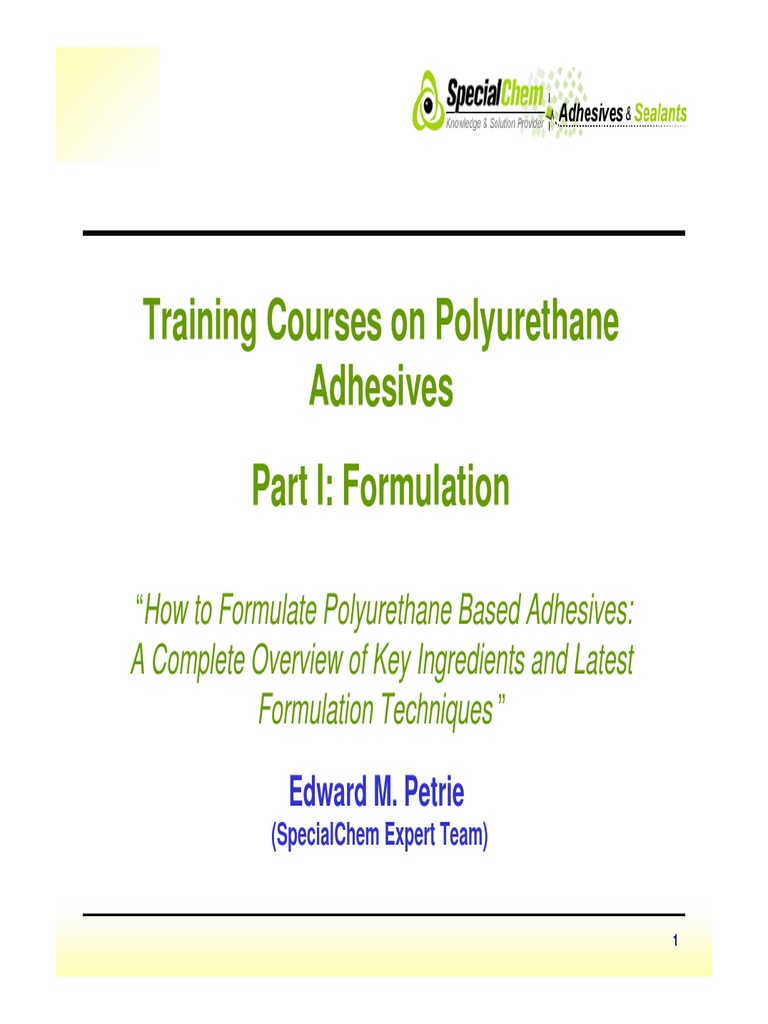 Training Courses On Polyurethane Adhesives | PDF | Polyurethane | Epoxy